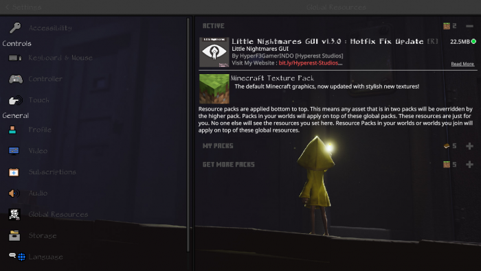 Little Nightmares GUI | v1.3.4 Better UI Update - Minecraft Bedrock ...