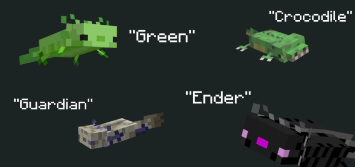 Green Axolotl Texture Pack Minimito's Axolotls | Minecraft Texture