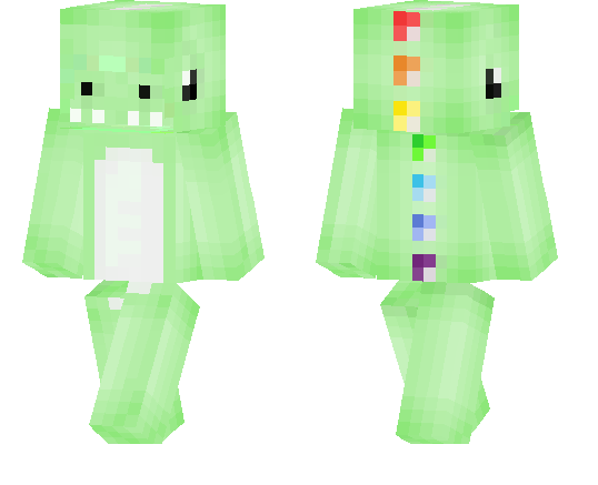 Cute Dino with Rainbow Scales | Minecraft PE Skins