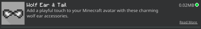 WOLF EAR & TAIL - Minecraft Bedrock Addons - CurseForge