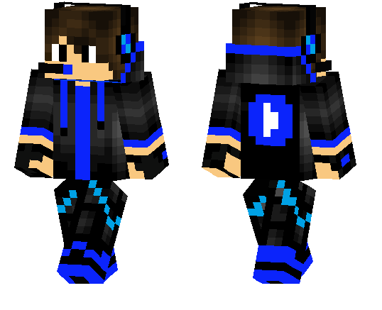 Youtuber Gamer Skin Blue | Minecraft PE Skins
