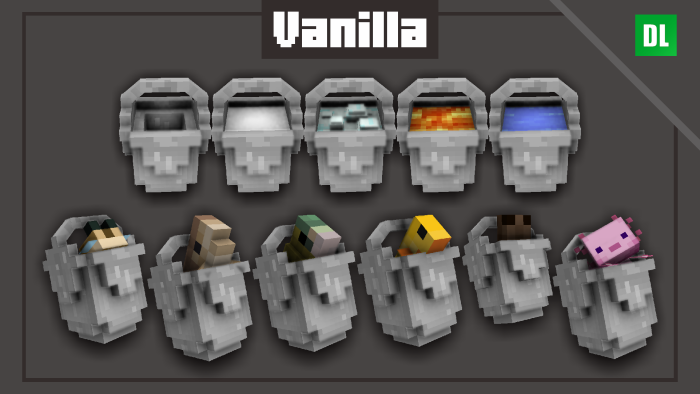 [3D] Buckets | v1.1.5 MER Texture Update - Minecraft Bedrock Texture Packs - CurseForge