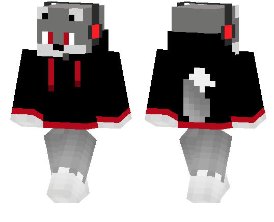 Gamer Wolf Red and Black | Minecraft PE Skins