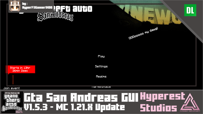 GTA San Andreas GUI | v1.5.3 MC 1.21.X Update Minecraft Texture Pack