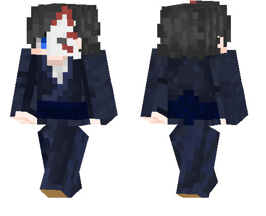 Blue Kimono and Fox Mask | Minecraft PE Skins