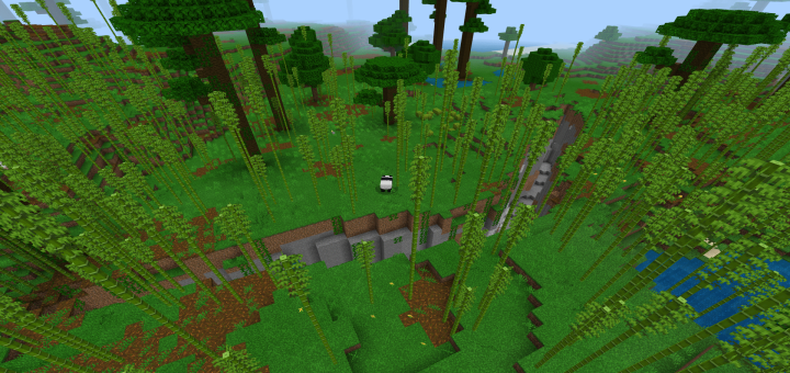 Enormous Bamboo Jungle with Crossing Ravines Seed | Minecraft PE Seeds